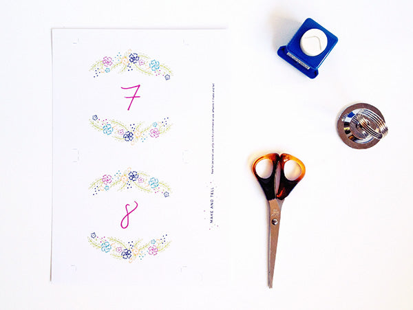 Printable floral table numbers – makeandtell