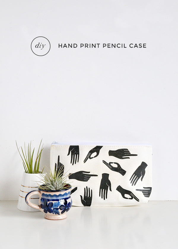 DIY hand print pencil case – makeandtell