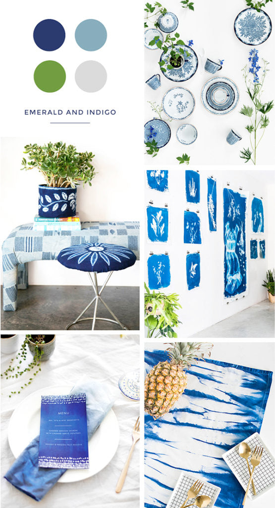 Indigo and emerald mood board – makeandtell