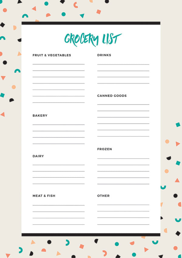 Newsletter freebie - grocery list printable – makeandtell